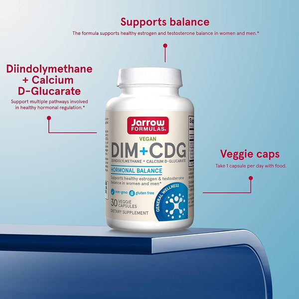 Jarrow Formulas, DIM + CDG, Enhanced Detoxification Formula, 30 Veggie