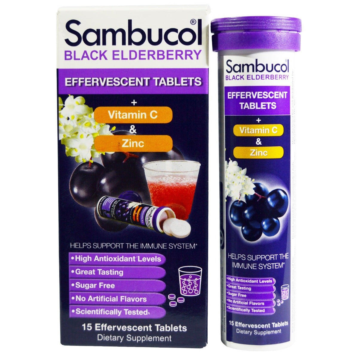 Sambucol - Black Elderberry, Effervescent Tablets, 15 Effervescent Tab