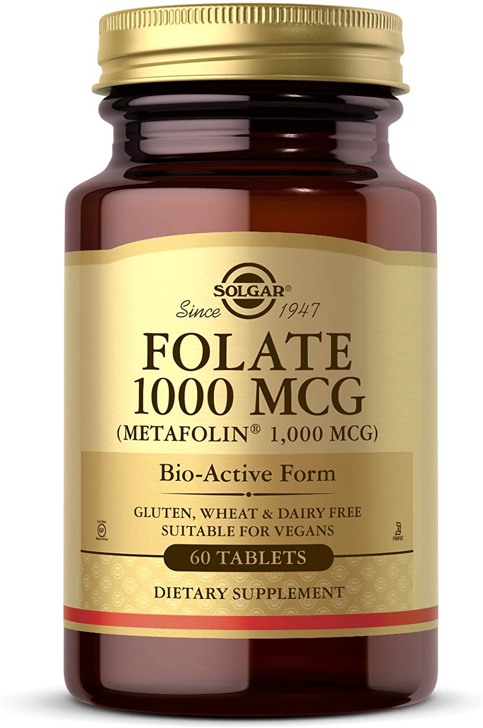 Solgar Folate As Metafolin 1000 mcg, 60 Tablets