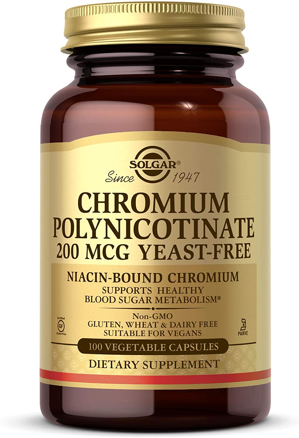 Solgar , Chromium Polynicotinate, 200 mcg, 100 Veg Capsules