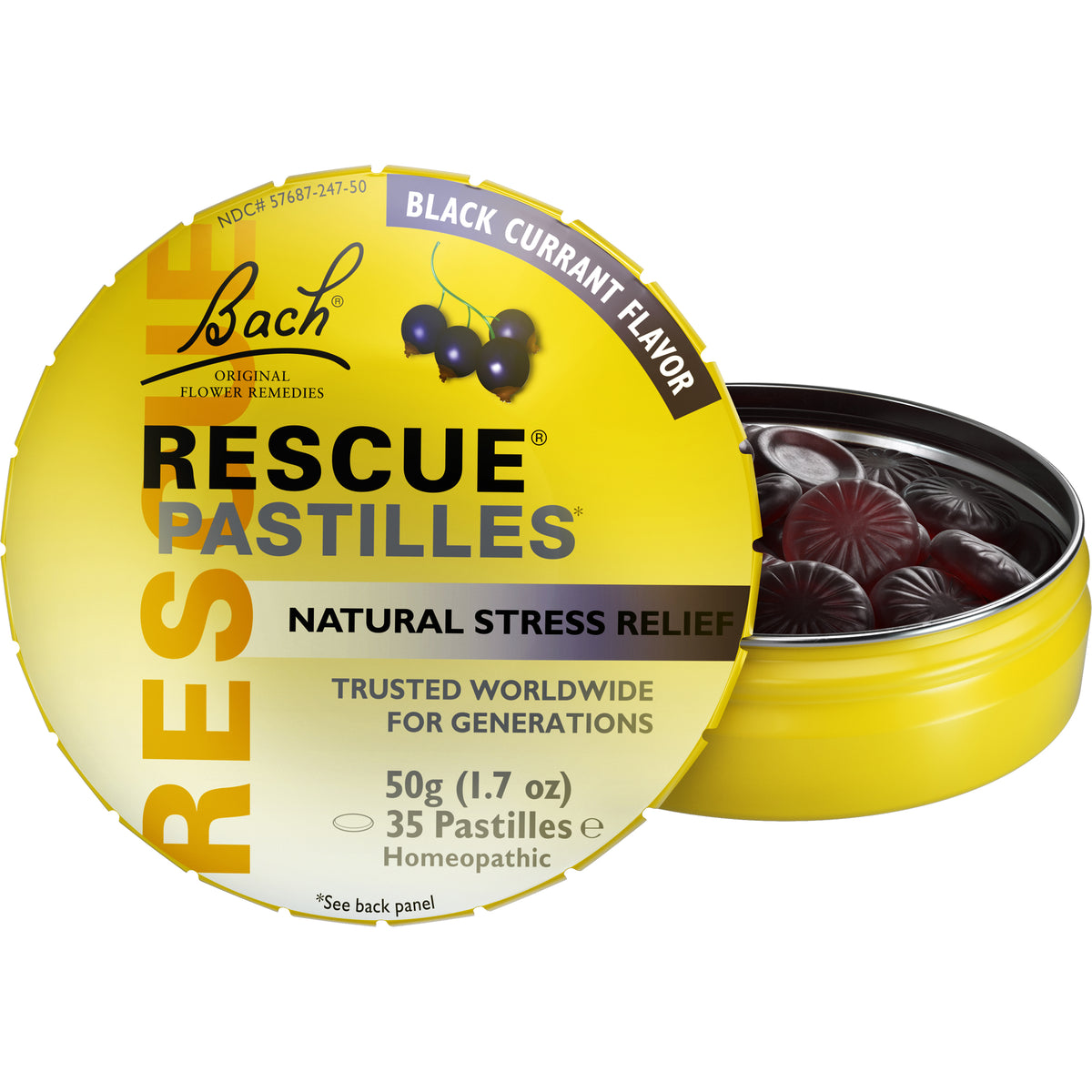 Bach Flower Rescue Pastilles, Natural Stress Relief, 1.7 oz