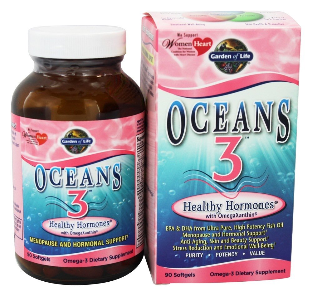 Garden of Life Oceans 3, Healthy Hormones with OmegaXanthin, 90 Softge