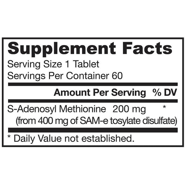 Jarrow Formulas SAM-e 200 200 MG, 60 Tablets