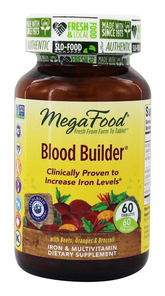 MegaFood Blood Builder for Increased Iron Levels, 60 Tablets